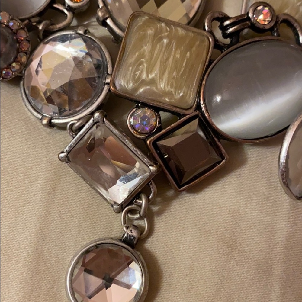 Chunky Silver Stone Necklace - Gem